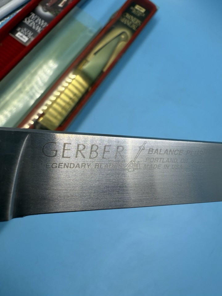 Vtg Lot Of 2 Gerber Black Balance Plus 8” And 10” Steel Knife | eBay
