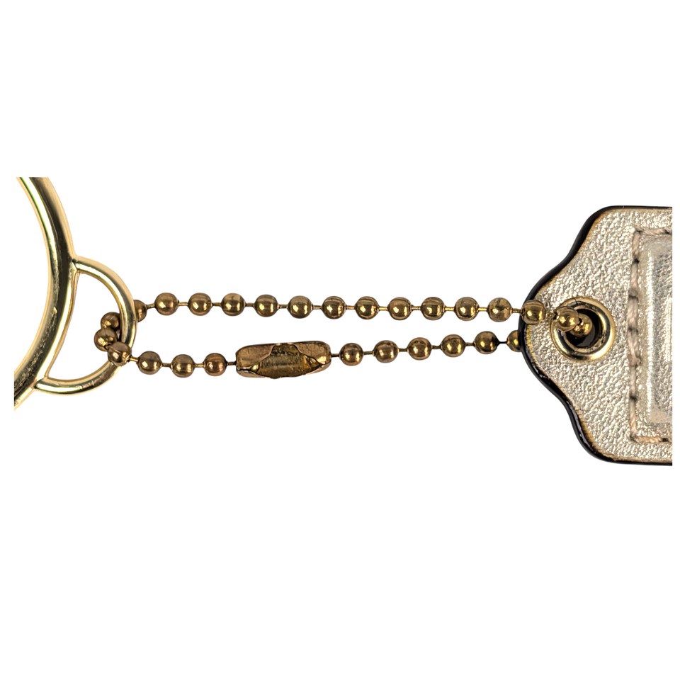 COACH Gold Leather & Gold-Tone Brass Purse Charm Bag Charm FOB | eBay