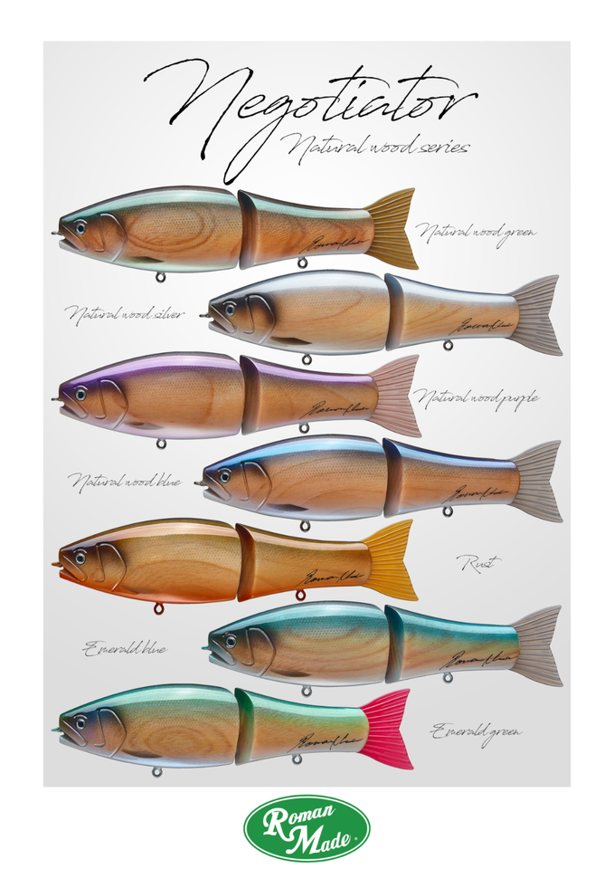 Roman Made Negotiator Natural Wood Silver Swimbait 180mm 3oz Japan Used ...