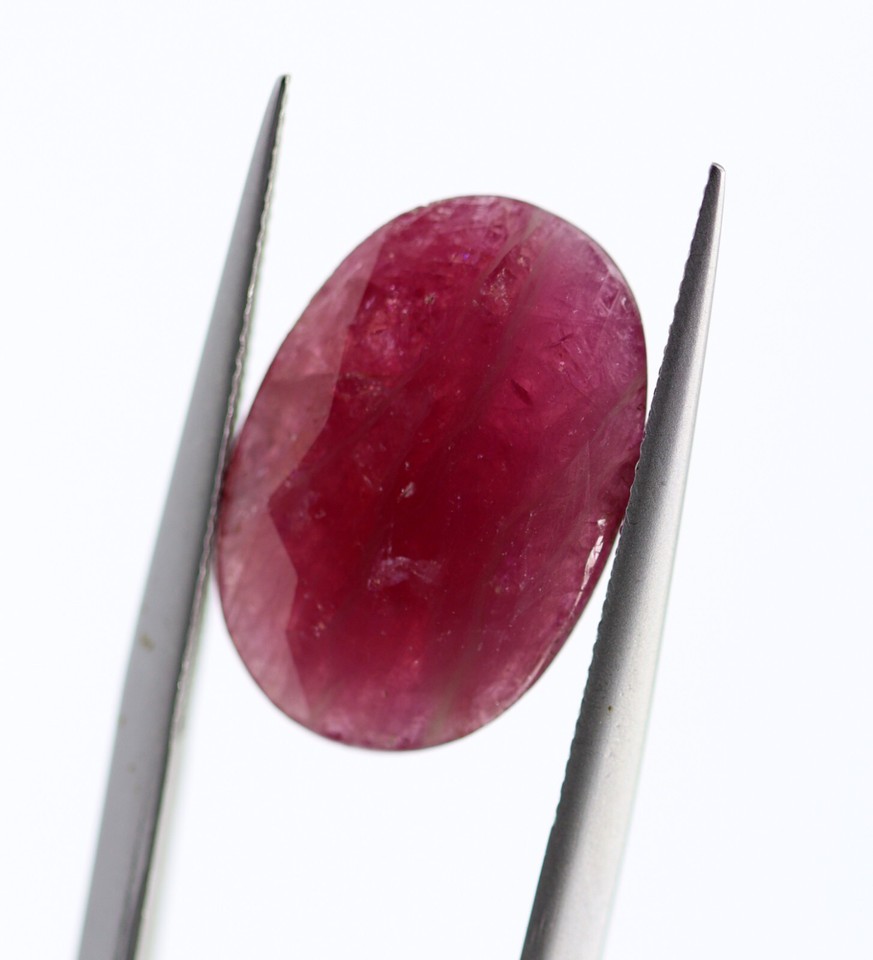 Natural Loose Ruby Oval Faceted Cut 15 X 10MM Dark Pinkish Red Color ...