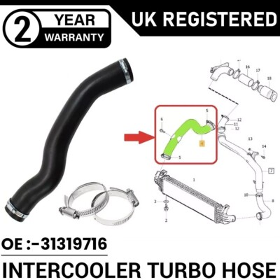 INTERCOOLER TURBO HOSE PIPE FOR VOLVO C30 S40 S60 S80 V50 V60 V70 1.6 D ...
