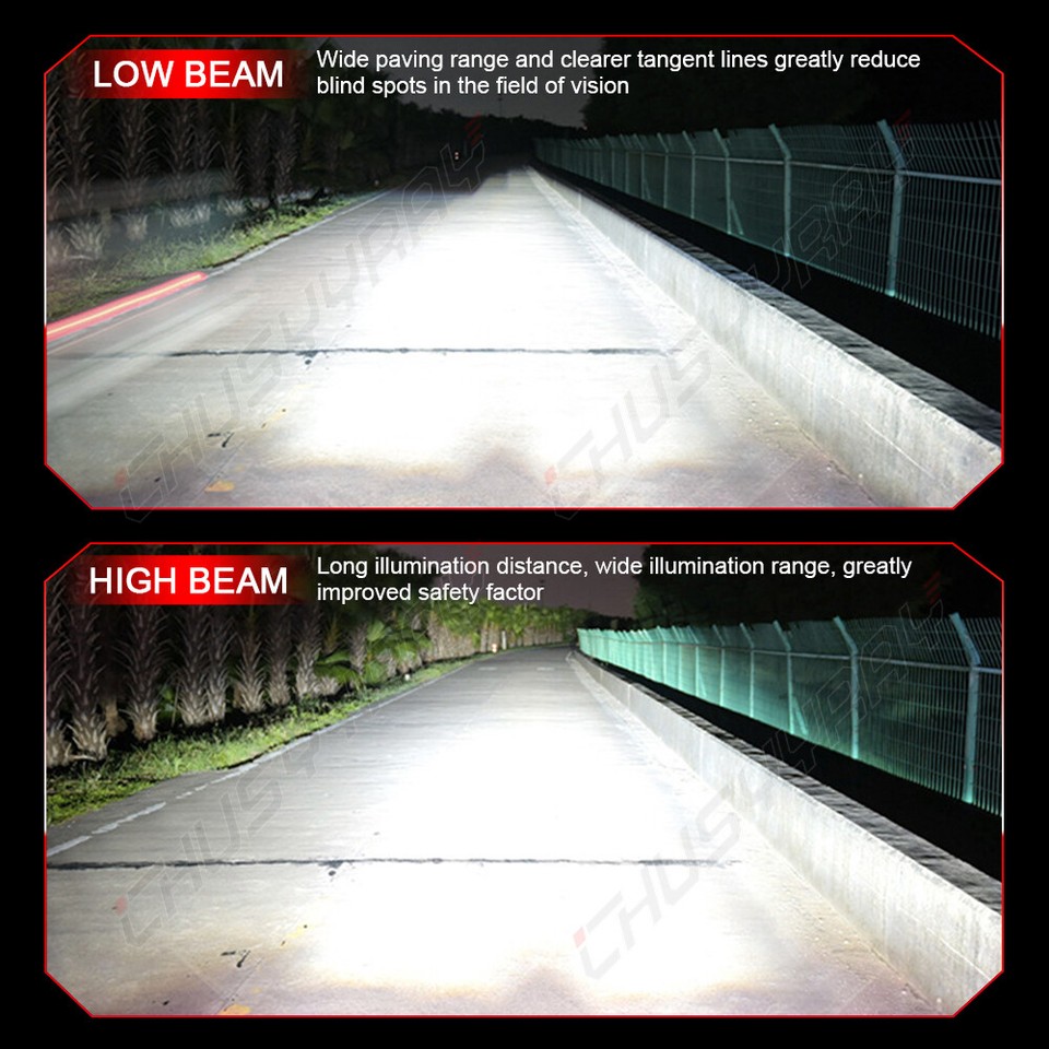 2X H1 LED Headlight Bulbs Kit Canbus Error Free High/Low Beam Light ...