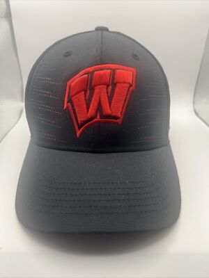 Wisconsin Badgers Hat Top of the World Red & Black One Fit Logos Large ...