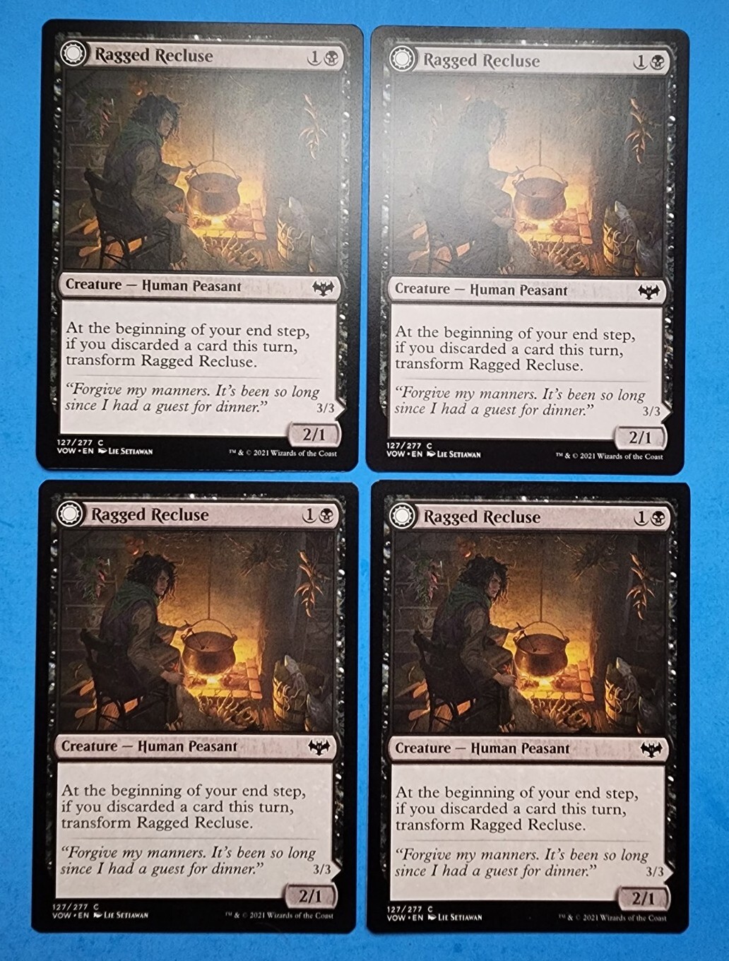 4x Ragged Recluse / Odious Witch Crimson Vow Mtg Creature Human Peasant ...