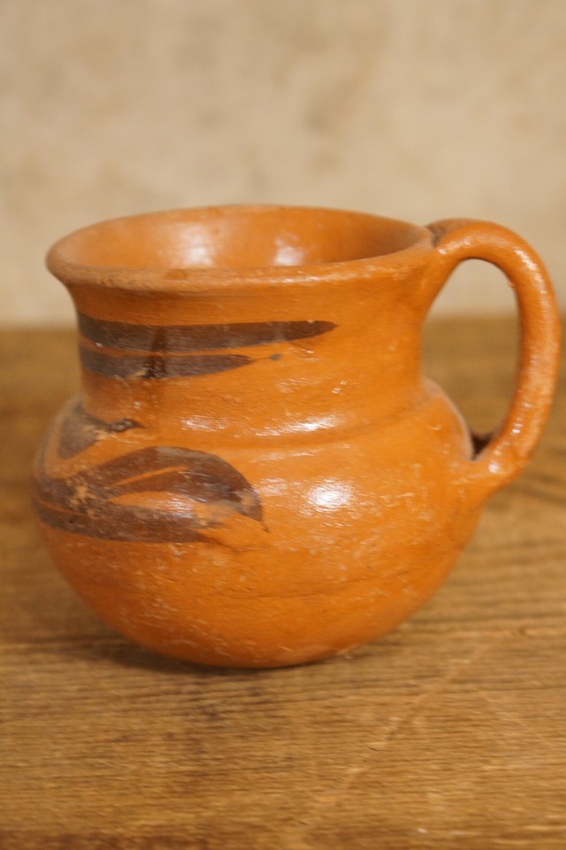 Antique 19th Century Painted Redware Drinking Vessel Cup | eBay