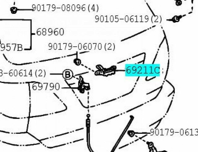 Lexus Toyota OEM 99-03 Rx300 Liftgate Tailgate Hatch-handle 6902348010 ...