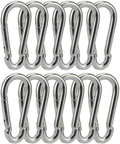 Carabiner 3 Inch Spring Snap Hook Heavy Duty Steel Carabiner Clip 12pcs ...