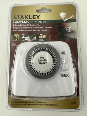 Stanley Lampmaster Twin 2 Outlet 24 Hour Mechanical Timer | eBay