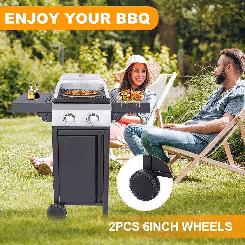 2/4-Burner Propane Gas BBQ Grill Charcoal Grill Combo Dual Fuel Grill ...