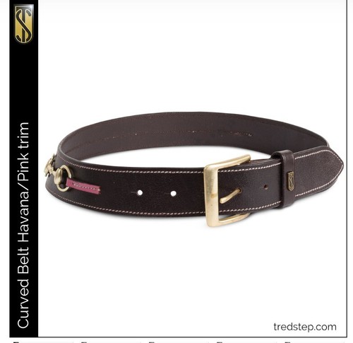 NWT TREDSTEP IRELAND CURVED HAVANA LEATHER BRASS SNAFFLE BITS 1.5” BELT ...