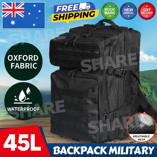 45L Military Tactical Backpacks Army Camping Molle Bag Hiking Rucksack ...