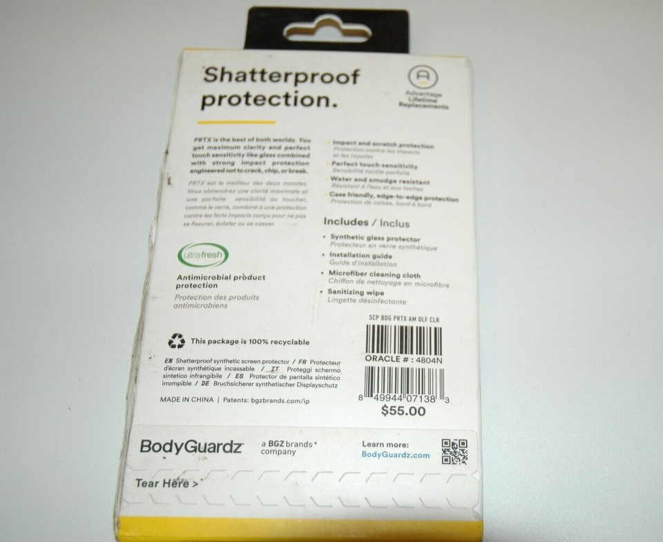 BodyGuardz PRTX Synthetic Glass Screen Protector Apple Iphone 12 mini 5 ...