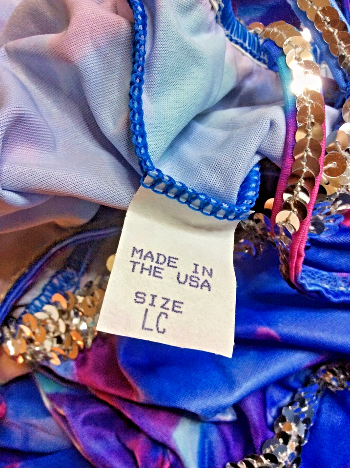Girls Lyrical Dance Dress Child Large LC Blue Purple Sequin USA Made | eBay