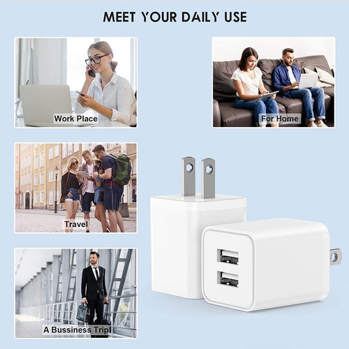 USB Plug USB Wall Charger 2 Pack Dual Port USB Electrical Plug Cube 5V ...