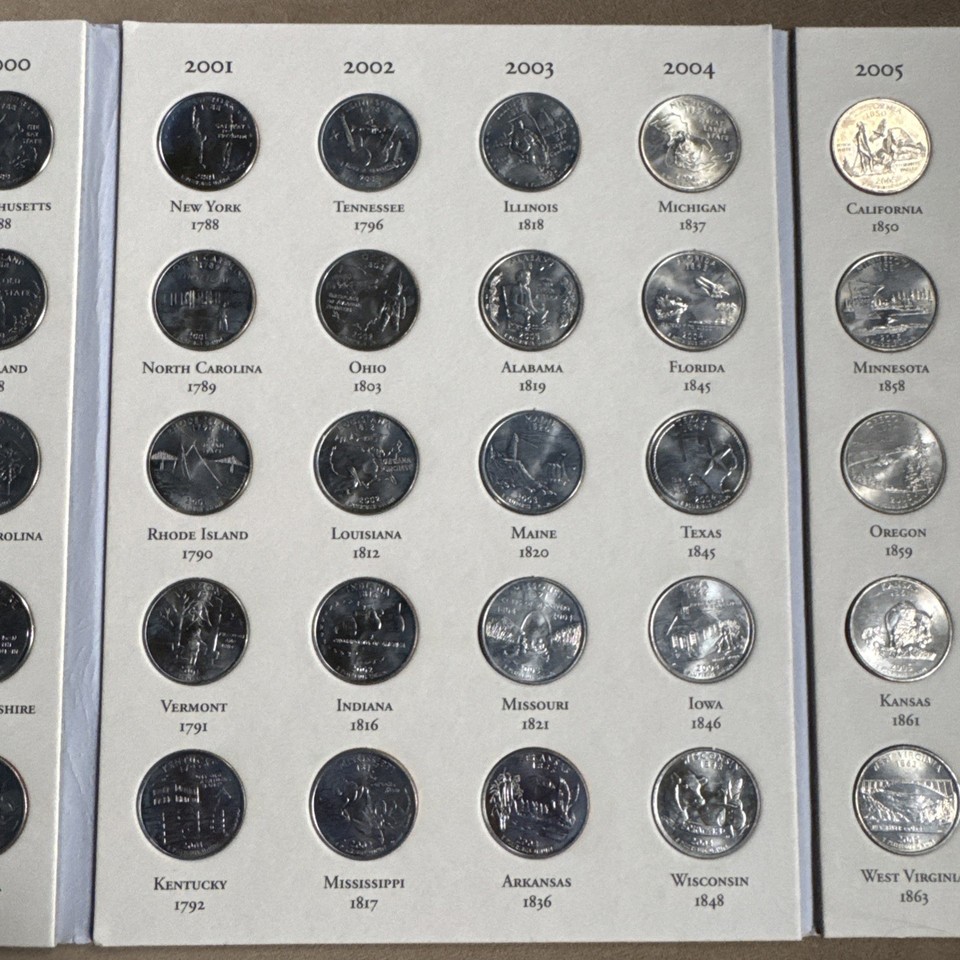 50 Fifty State US Commemorative Quarters Set 1999-2008 Complete with 52 ...