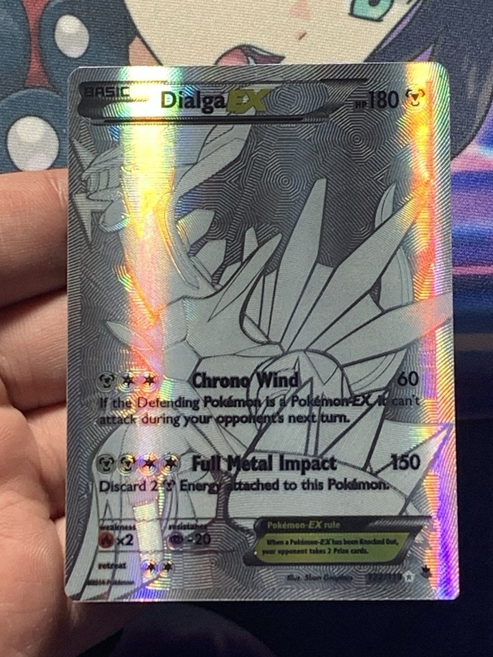 Pokemon Card Dialga EX w/Error Full Art 122/119 XY Phantom Forces ...
