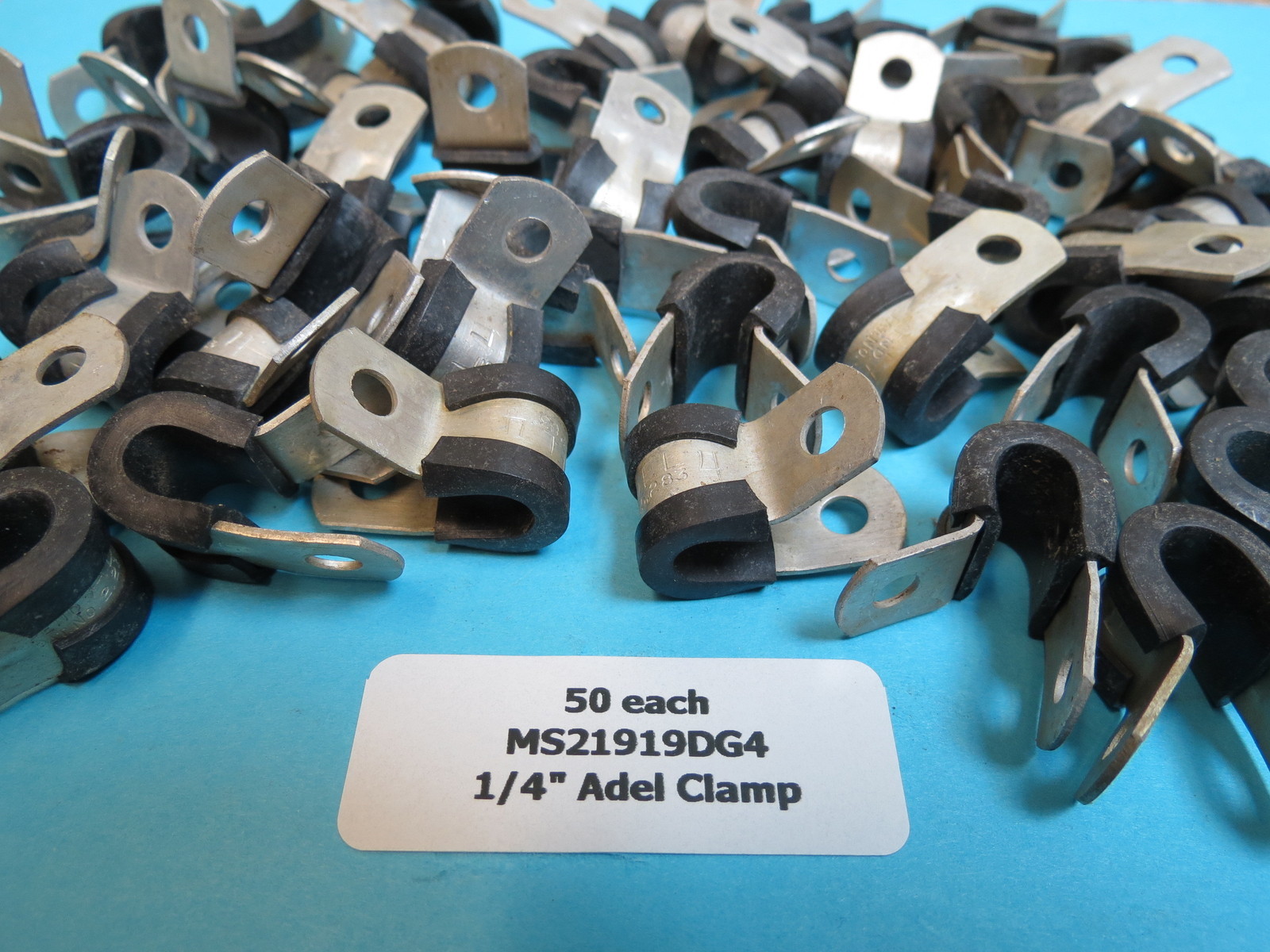 1/4” Adel UMPCO Rubber Cushioned Loop Aluminum Clamps MS21919DG4 (50 ...