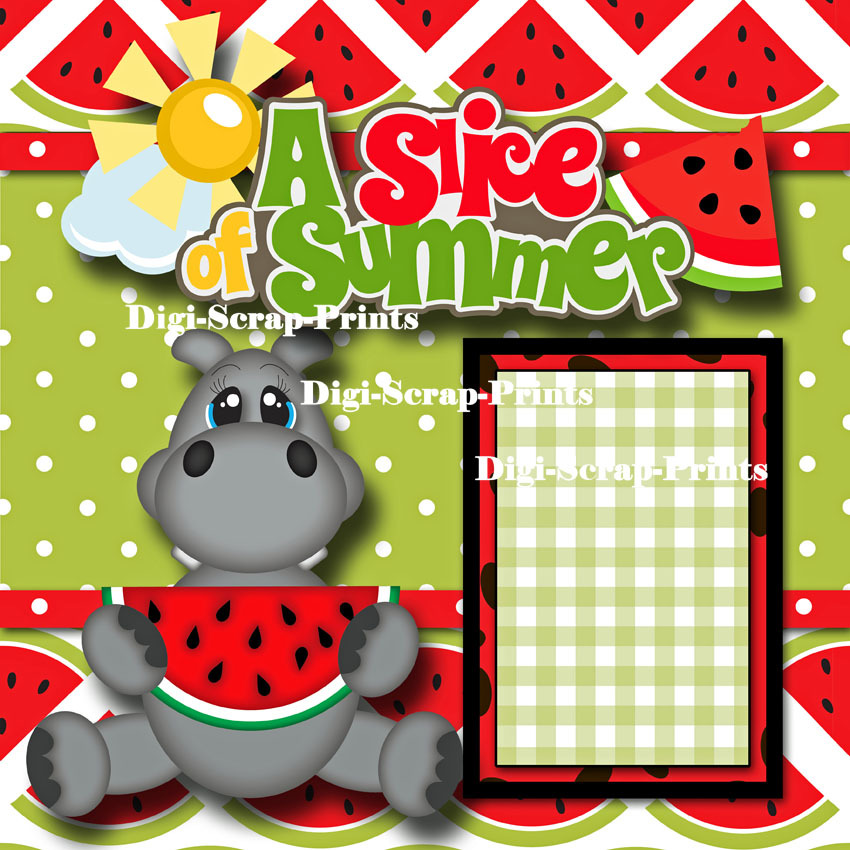 SLICE OF SUMMER watermelon 2 premade scrapbook pages paper piecing ~BY ...