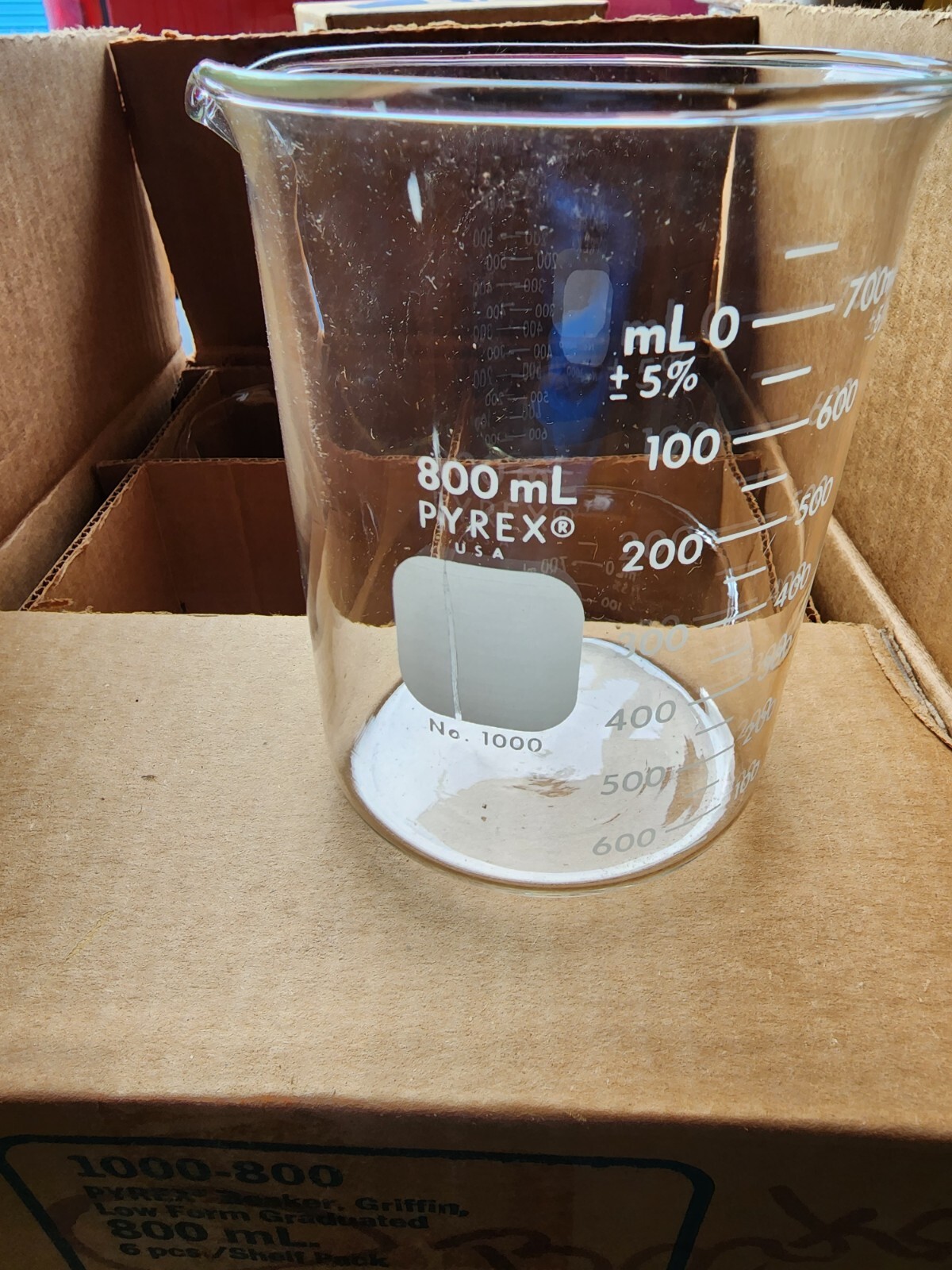 PYREX 1000-800, Griffin Low Form 800mL Beaker, Double Scale, Graduated ...