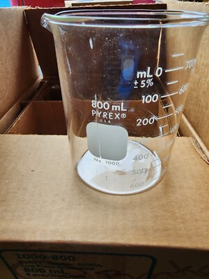 PYREX 1000-800, Griffin Low Form 800mL Beaker, Double Scale, Graduated ...