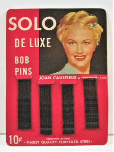 Vintage Solo Bob Pins Joan Caulfield Movie Star Card (R) Solo Prod NY ...