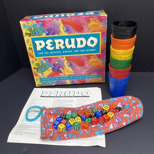 Perudo Liar's Dice COMPLETE University Games 1994 Cups Classic Game Vtg ...