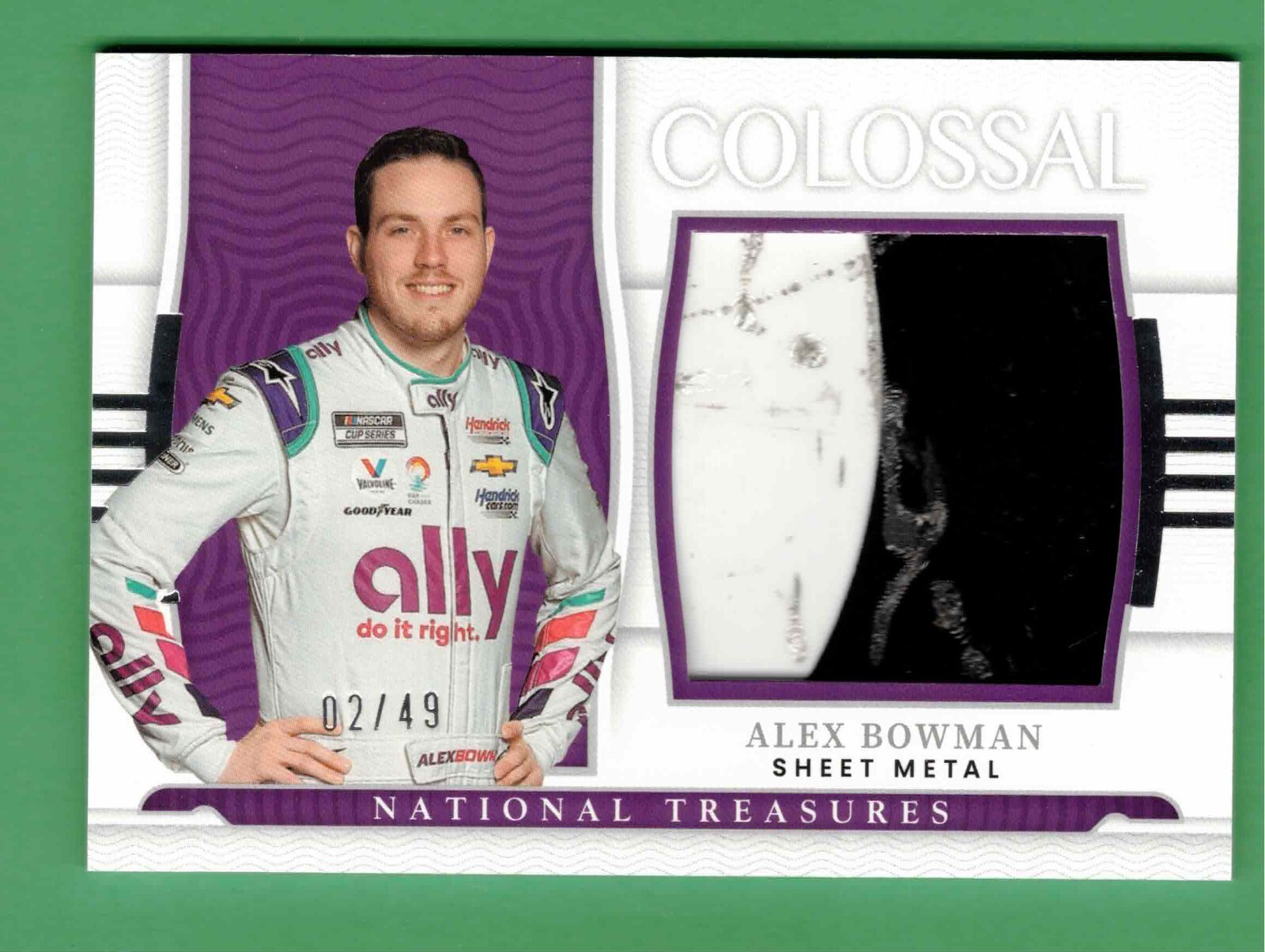 2022 PANINI NATIONAL TREASURES RACING ALEX BOWMAN COLOSSAL SHEET METAL ...