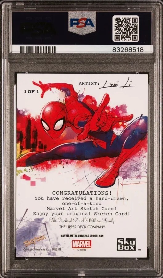 Marvel Metal Spider-Man 1/1 Artist Sketch Mary Jane Lydi Li Tubillara 🦄 ...