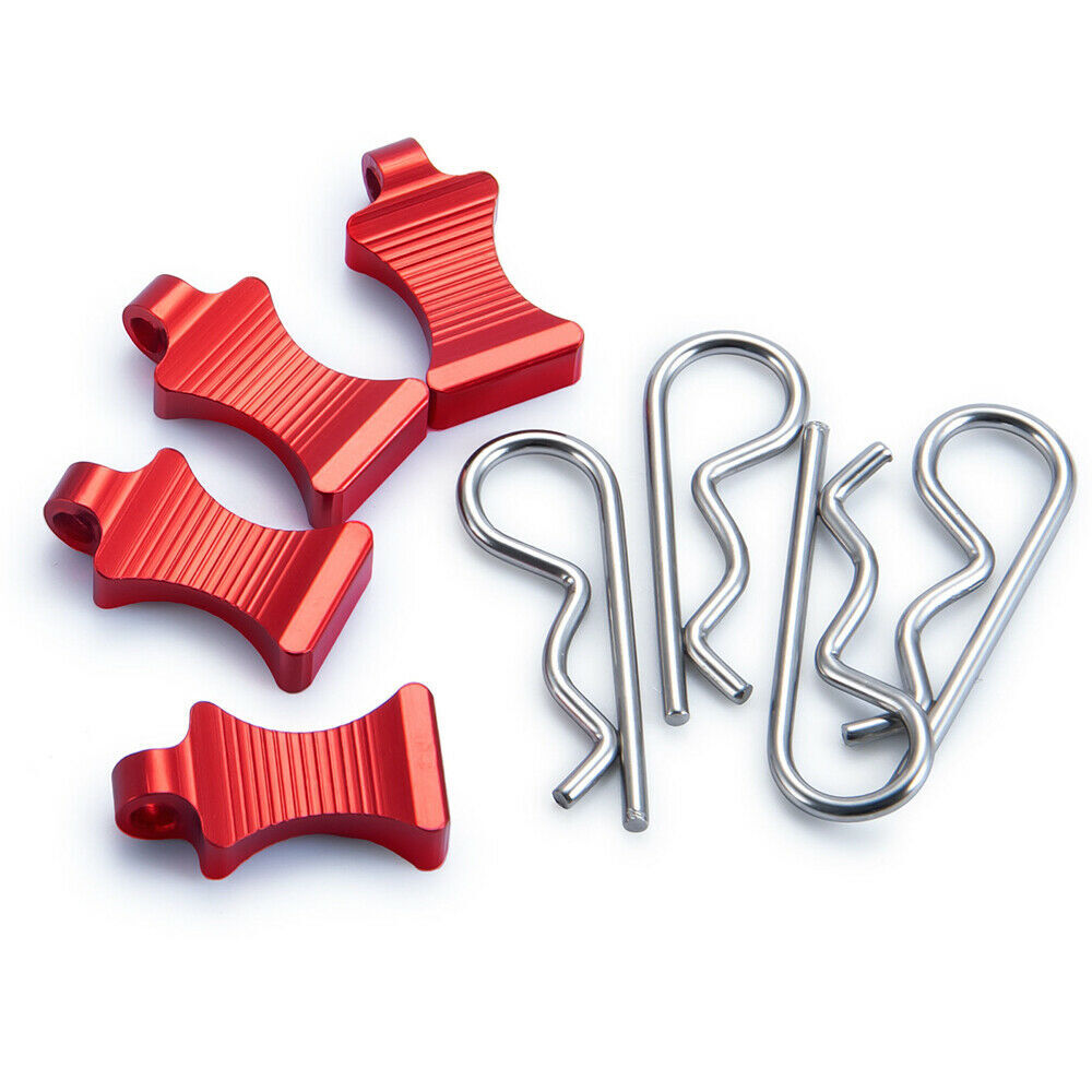 4Pack Red Body Shell Clips With Mount For Axial SCX6 AXI05000 1/6 RC ...