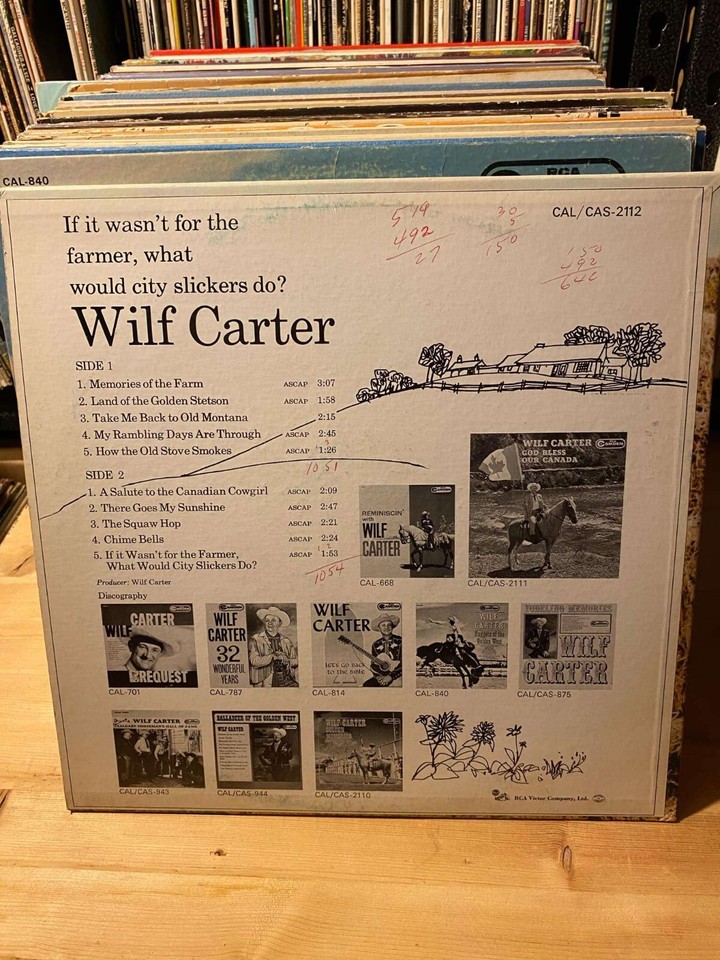 Wilf Carter – If It Wasn't For The Farmer, What Would City Slickers Do ...