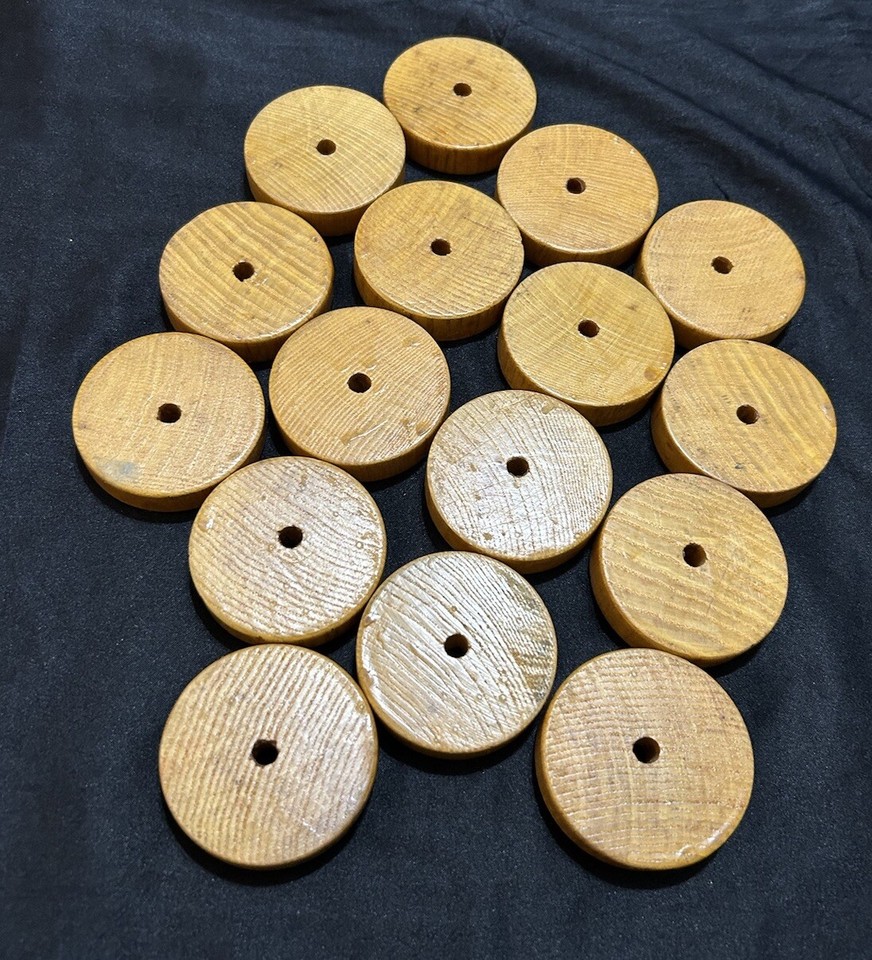 Lot Of 16 Vintage Wooden Wheels For Crafts 2” X .5” Brown Round Disk ...