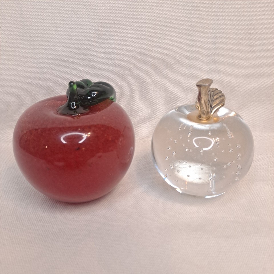 Vintage Art Glass Apple Paperweights ~ Set of 2 | eBay