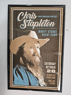 Chris Stapleton 2017 Dallas Concert Poster 11 X 17 Framed | eBay