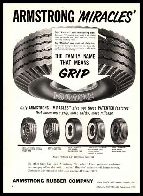 1958 Armstrong Rubber Company West Haven Connecticut "Miracle" Tires ...