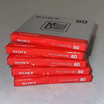 Sony MD 80 Minidisc Minutes Blank Recordable MD MDW80T - Lot of 5 - New ...