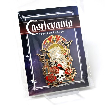 Castlevania Stained Glass Window Dracula Figure Enamel Pin 2.25 ...