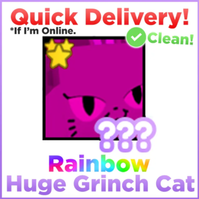 Roblox PSX Pet Simulator X RAINBOW Huge Grinch Cat * EXTREMELY RARE* | eBay