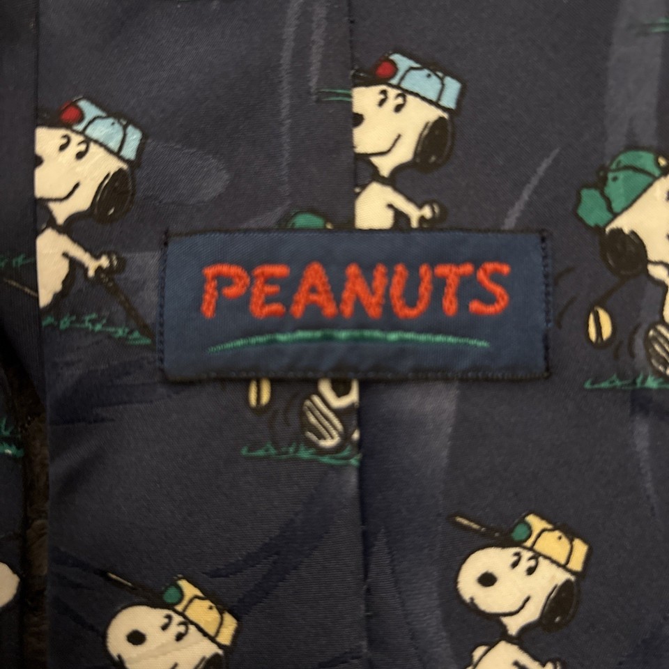 Peanuts Playing Golf Golfing Cartoon Character Polyester Tie vintage ...