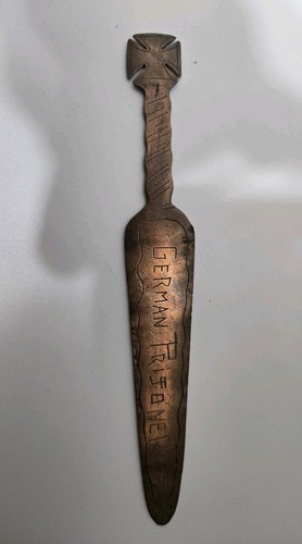 WW1 German Named POW copper letter opener Shrapnel Driving Band | eBay
