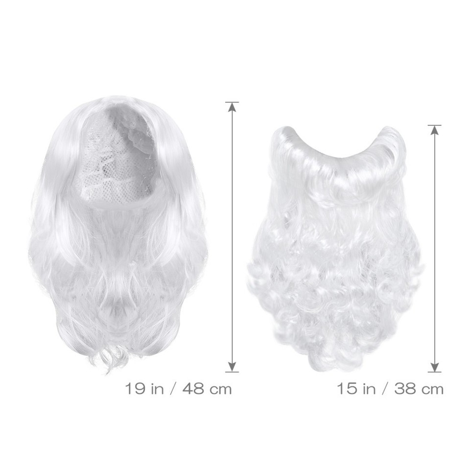 Medieval Hat Beard Set Santa Claus Cosplay Wig Dwarf Beards Gnome Fake ...