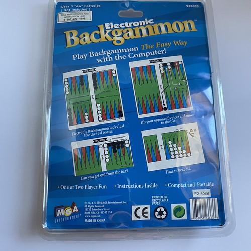 Vintage Electronic Backgammon Handheld Game MGA Entertainment 1998 New | eBay