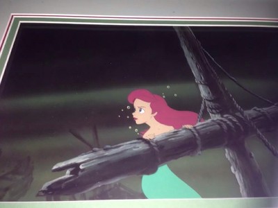 Disney's Little Mermaid Ariel First Apperrance Framed Production cell w ...