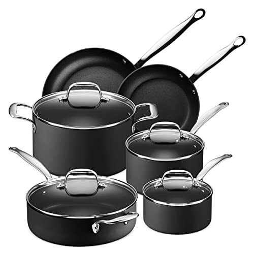 Legend 10 pc Nonstick Cookware Set | Classic Hard Anodized Steel Home ...
