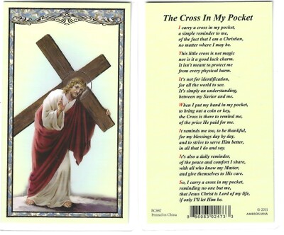 Laminated Cross in My Pocket Holy Prayer Card Jesus with Crucifix ...