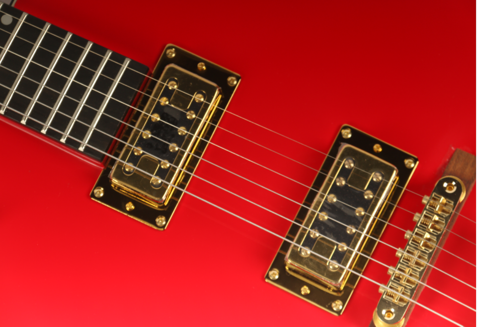 Custom Bo Diddley Electric Guitar Red Rectangle Mini Pickups Gold ...