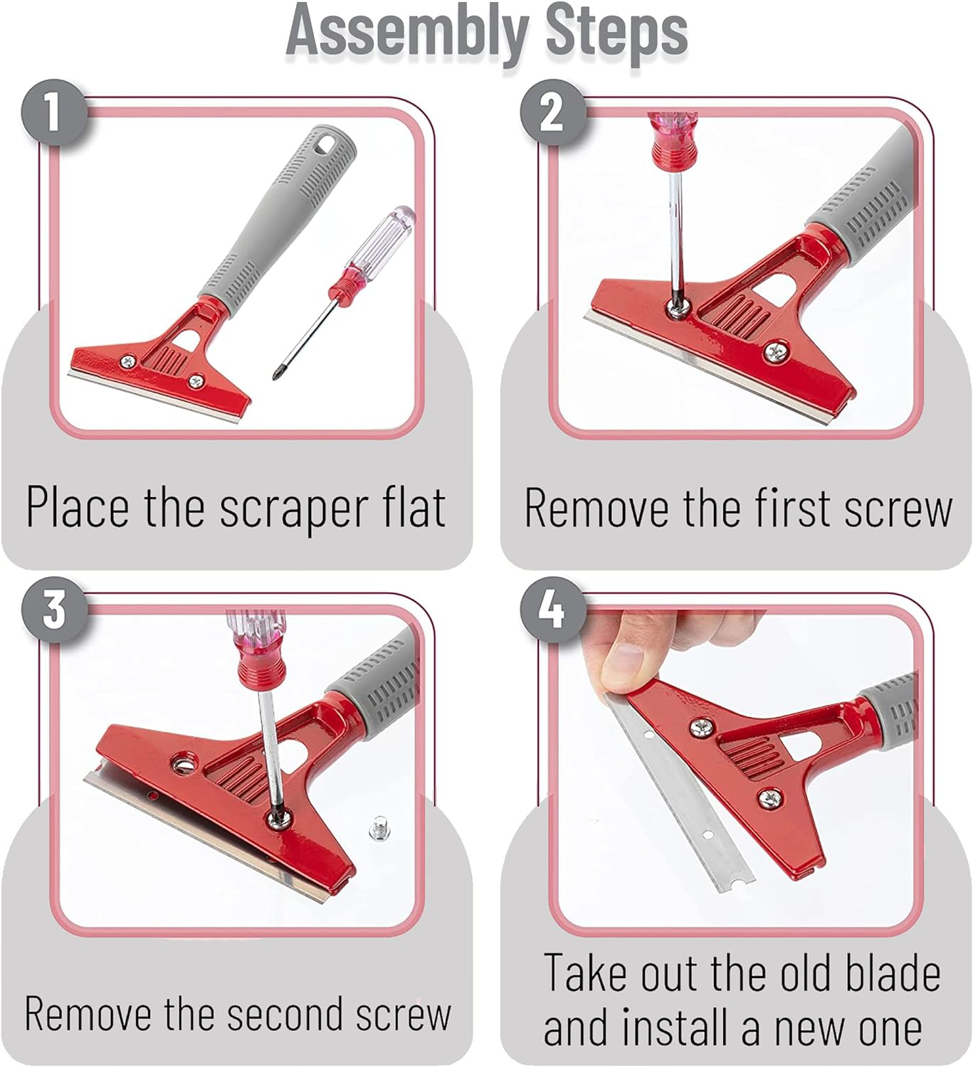Bates- Razor Blade Scraper, 4" Scraper Tool with 10 Extra Scraper ...