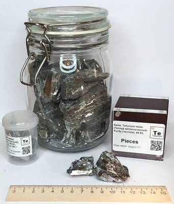 Tellurium Metal Element Sample 100 - 4900 grams Chunks 99.9% Pure ...