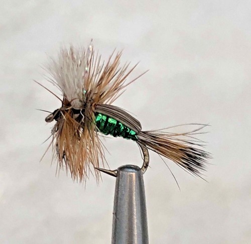 BLOWFLY HUMPY CRYSTAL GREEN BOTTLE DRY FLY FISHING FLIES - 6 x SIZE #14 ...
