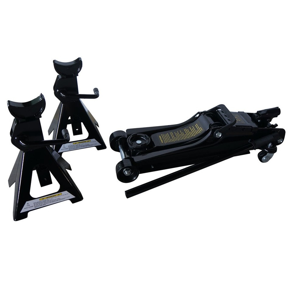 2.5 Ton Hydraulic Floors Jack Set with 2 Jack Stand Truck Auto Car Tool ...