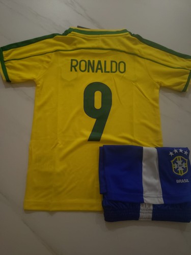Ronaldo R9 Retro Brazil 1998 Kids Football Kit Age 10-11 | eBay UK